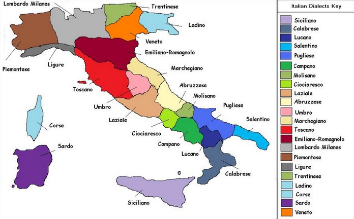 Map of the Italian Languages and Dialects | This is Italy