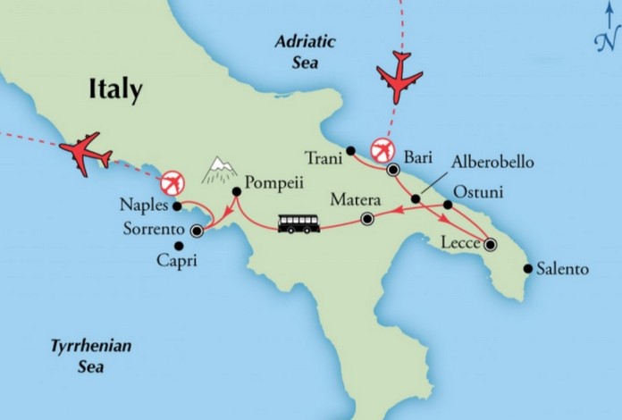 Map Rome To Maratea Italy