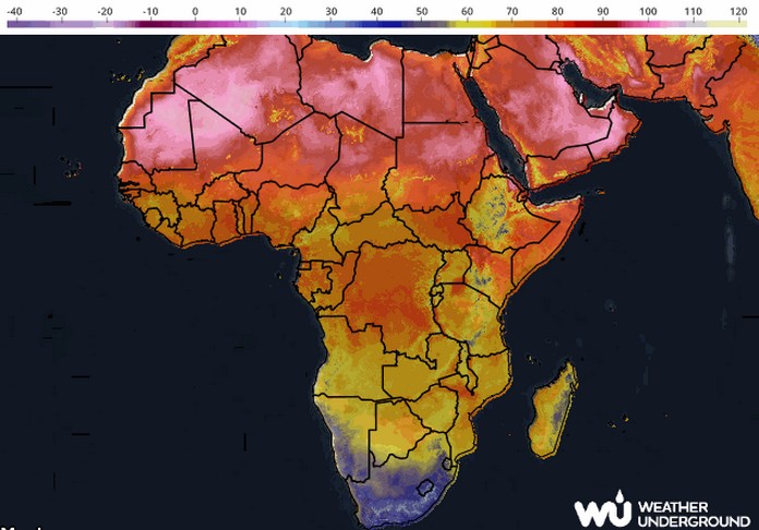 Map shows Highest Temperatures in The World | This is Italy