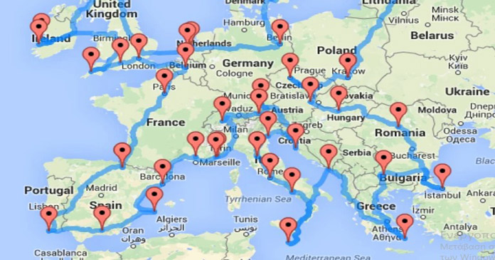 Map Shows the Quickest (and Ultimate) Road Trip Across Europe | This is ...