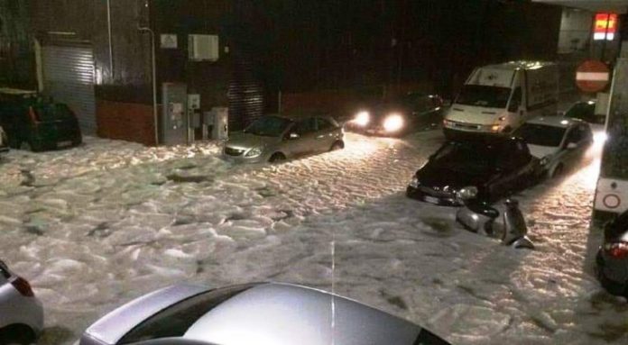 Violent hail-Storm causes Floods and Chaos in Italy, Roads turned into ...
